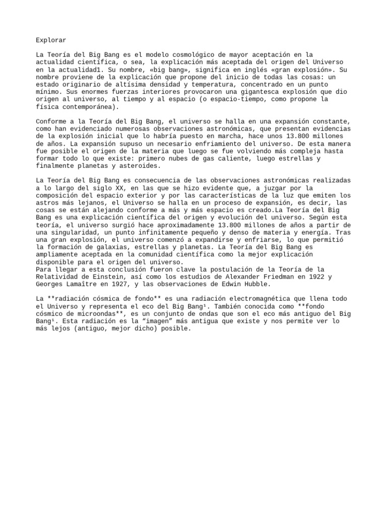 Investigación Sobre El Big Bang - 230907 - 024355 | PDF | Big Bang ... Investigación Sobre El Big Bang - 230907 - 024355 | PDF | Big Bang ...