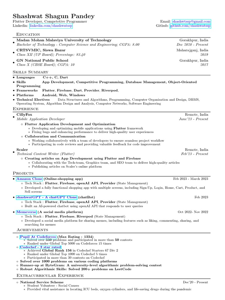 Shashwat S Pandey SDE Intern | PDF | Application Software | Mobile App