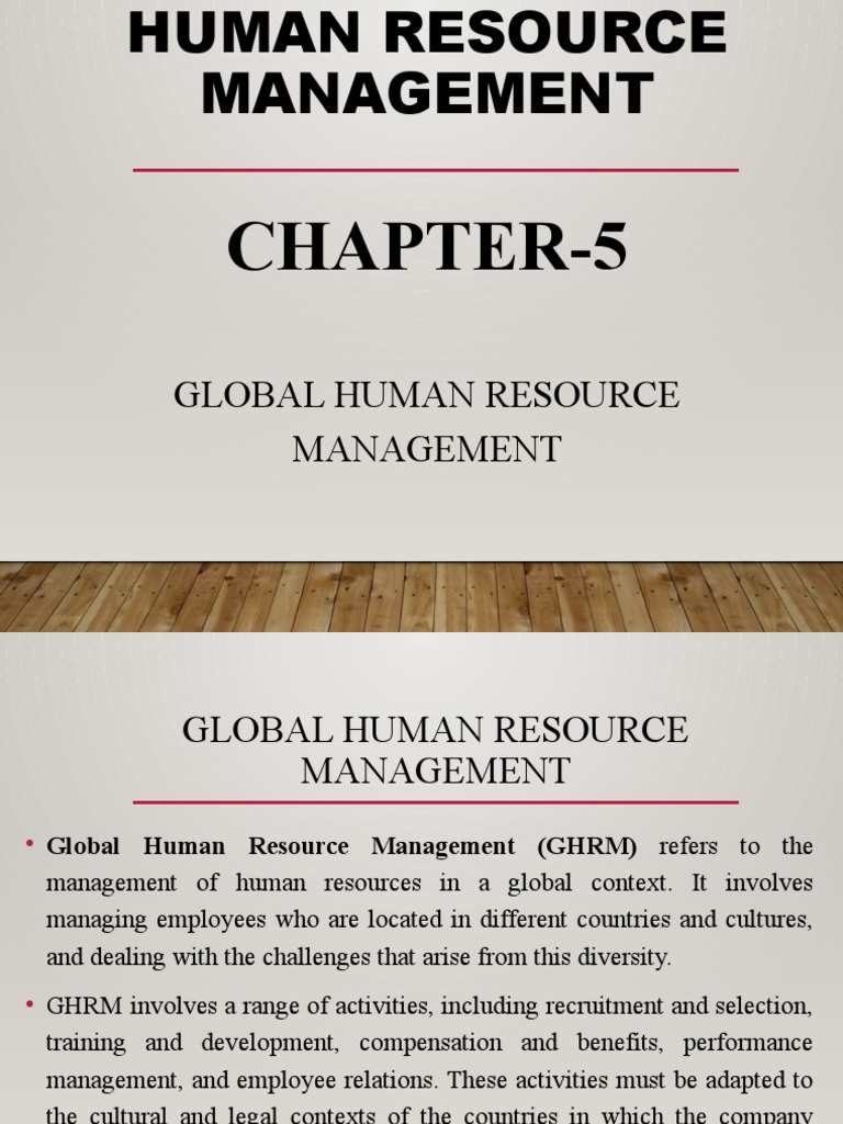 HRM - Chapter-5 - Global Human Resource Management | PDF | Cost Of Living | Competence (Human ...