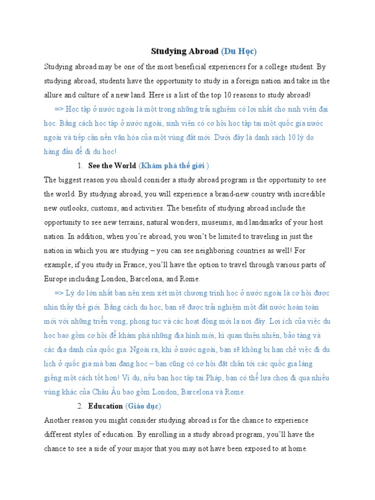 Studying Abroad | PDF