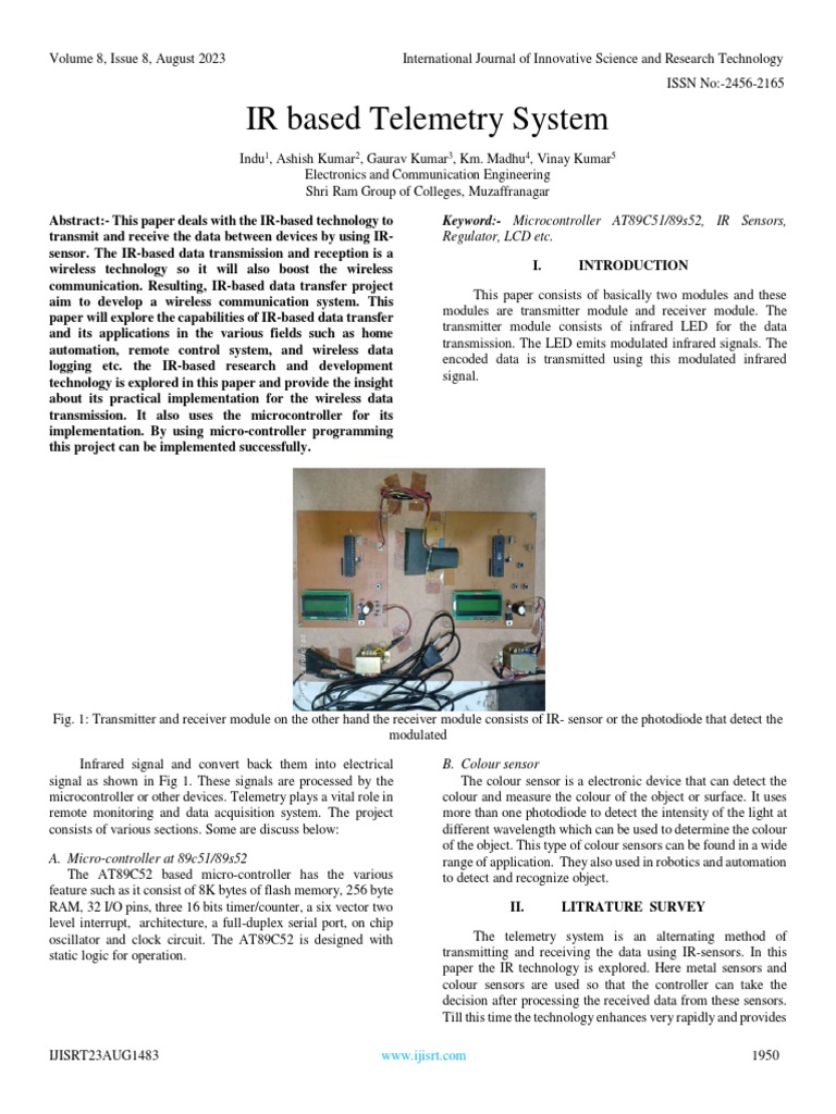 IR Based Telemetry System | PDF | Infrared | Wireless