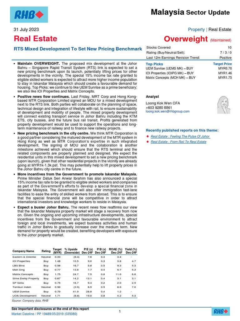 UEMS Malaysia Prop 31 July 2023 RHB | PDF | Securities (Finance ...