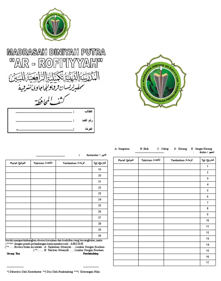 Buku Kendali Tahfidz 2022 | PDF