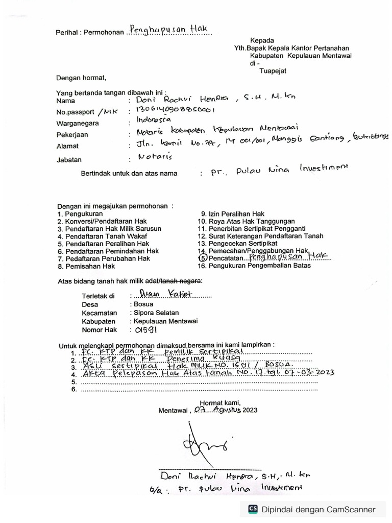 Surat Permohonan Hapus 8 | PDF