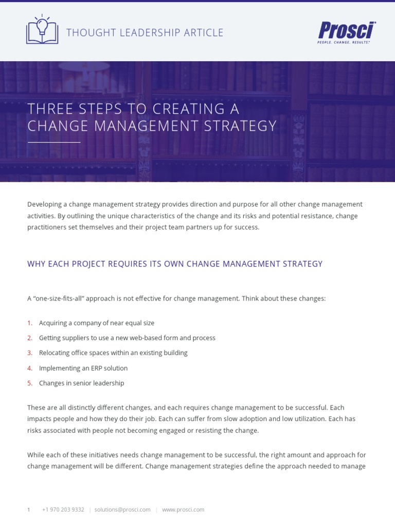Change Management Strategy | PDF | Change Management | Risk