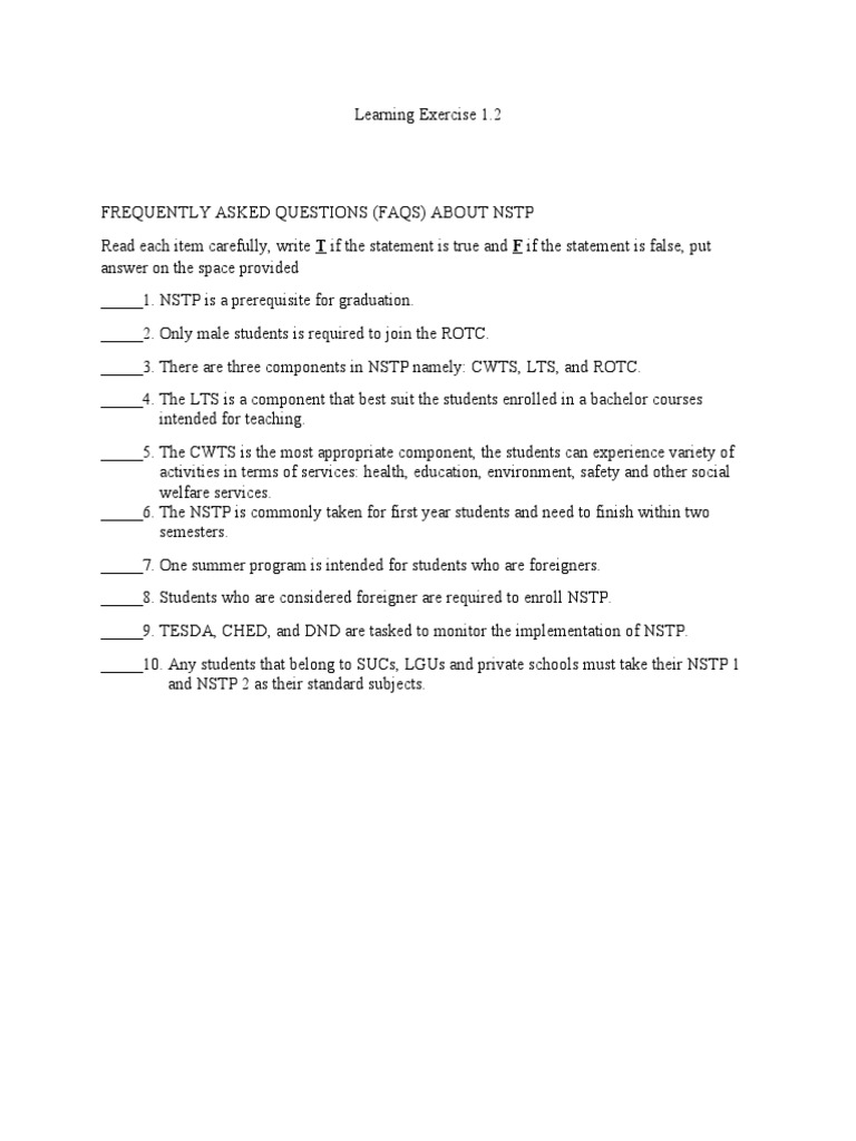 Learning Exercise 1.2 | PDF