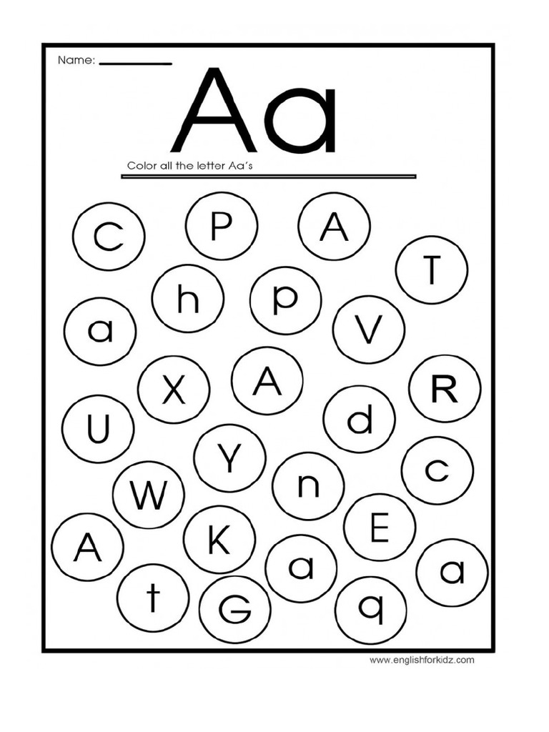 Find Letter A Worksheet With Images | PDF