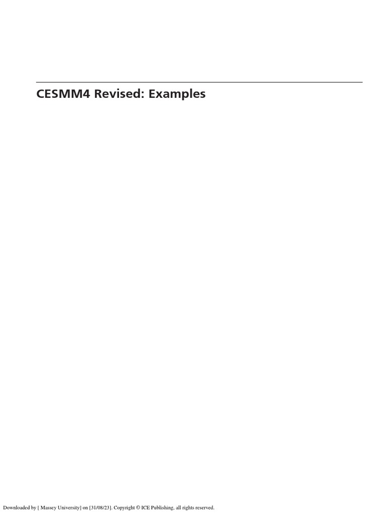 CESMM4 Revised Examples | PDF | Pipe (Fluid Conveyance) | Concrete