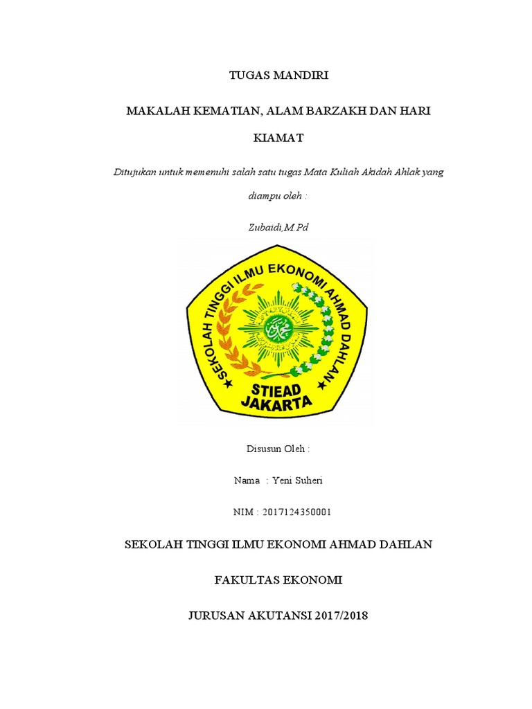 Cover Tugas Mandiri | PDF | Karier & Perkembangan