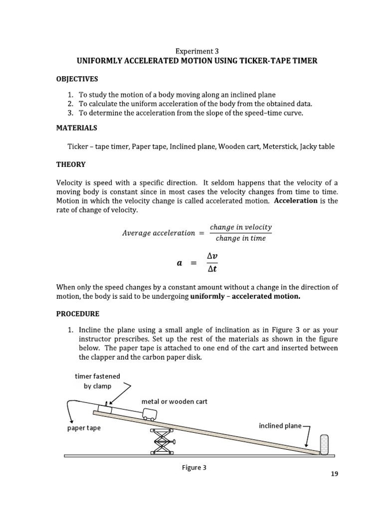 Uniformly Accelerated Motion Experiment | PDF