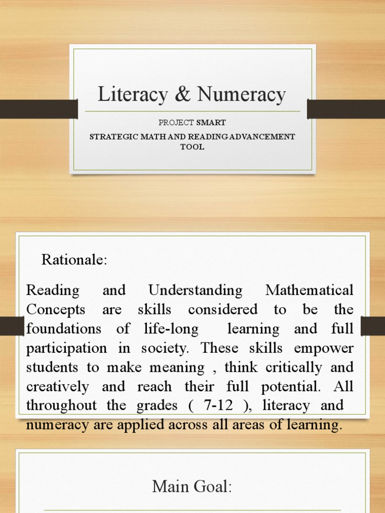 Literacy and Numeracy | PDF