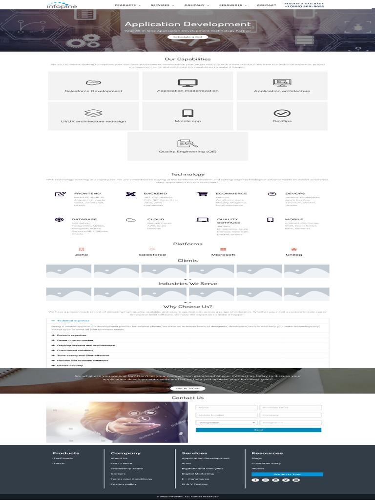 Application Development Infopine | PDF