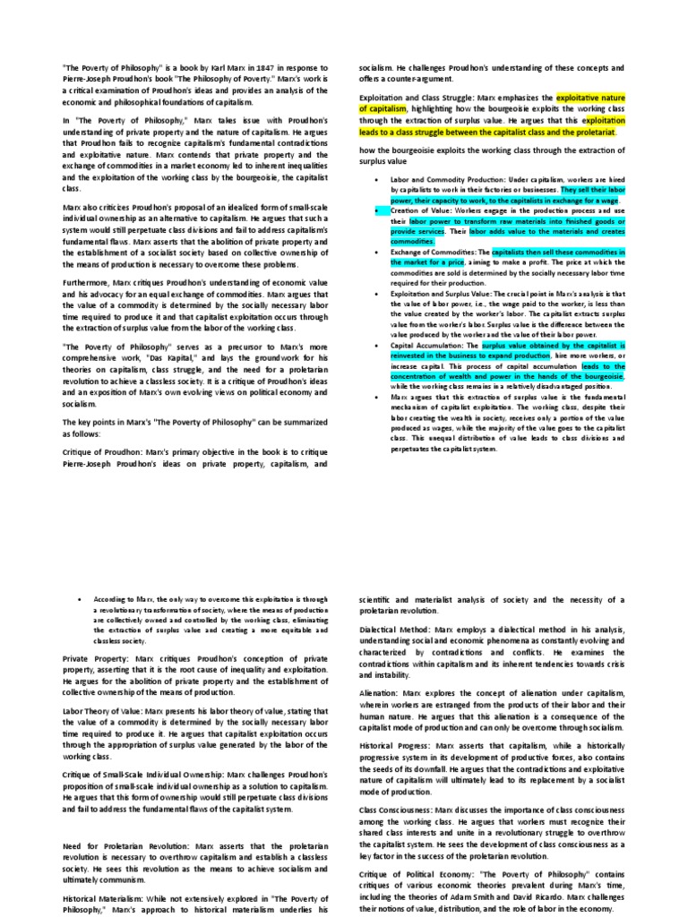 Marx's Critique of Proudhon’s Capitalism | PDF | Capitalism | Karl Marx