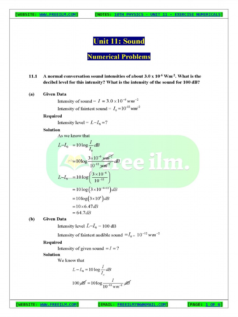 10th Phy Ch 11 Numericals | PDF