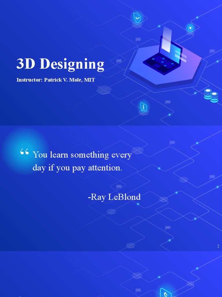 Week1-2 Lecture - 3D Designing | PDF | Blender (Software) | 3 D Computer Graphics