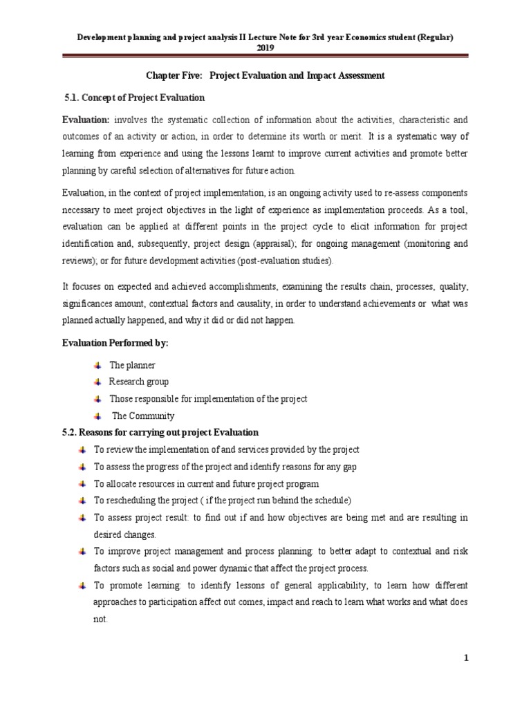 Chapter 5 Project Evaluation | PDF | Evaluation | Economics