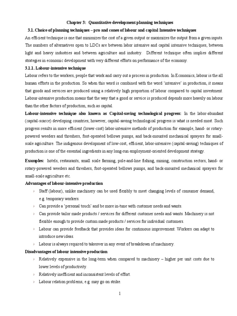 Chapter 3 Quantitative Development Planing Techniques - For Student ...