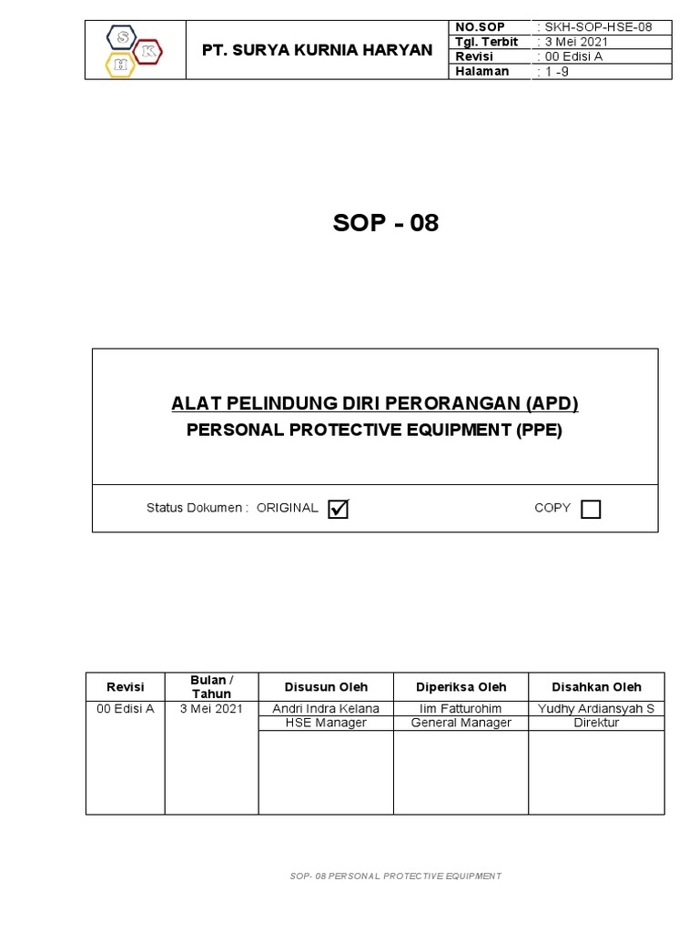 SOP - 08 PPE - Rev.04a | PDF