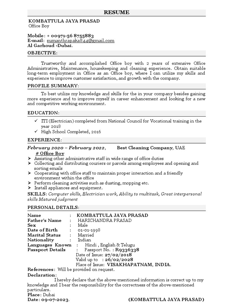 Vara Prasad CV | PDF