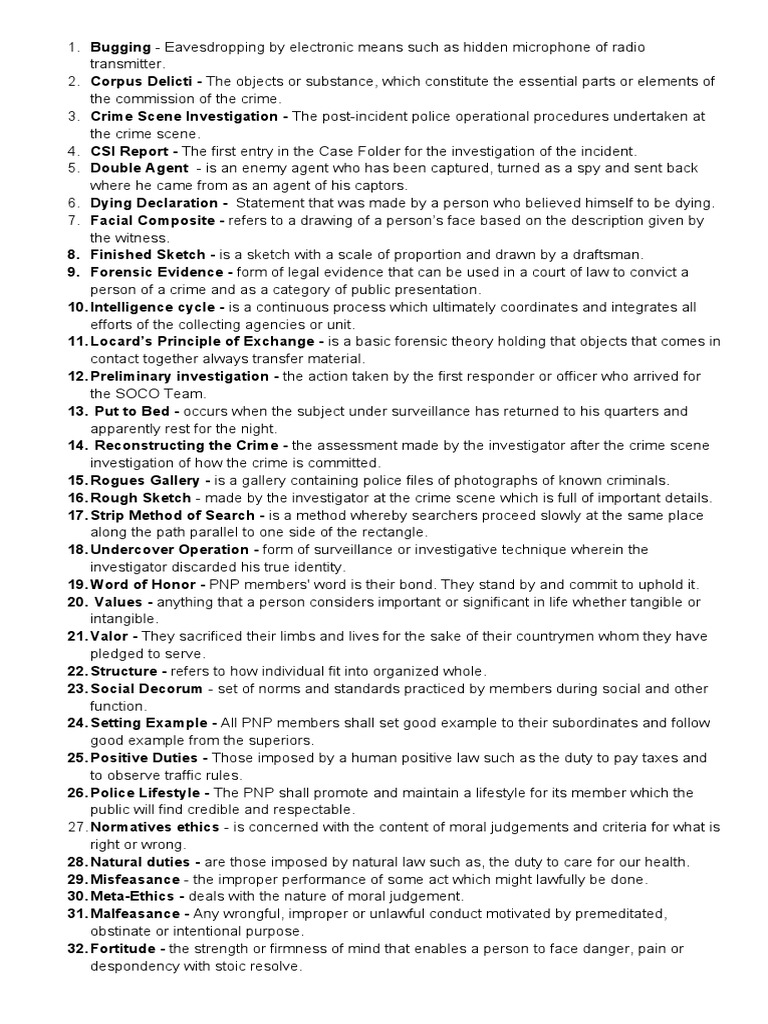 100 Terms | PDF | Crime Scene | Forensic Science