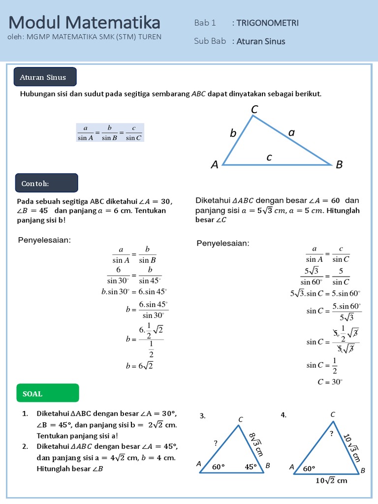 Trigonometri - Aturan Sinus | PDF