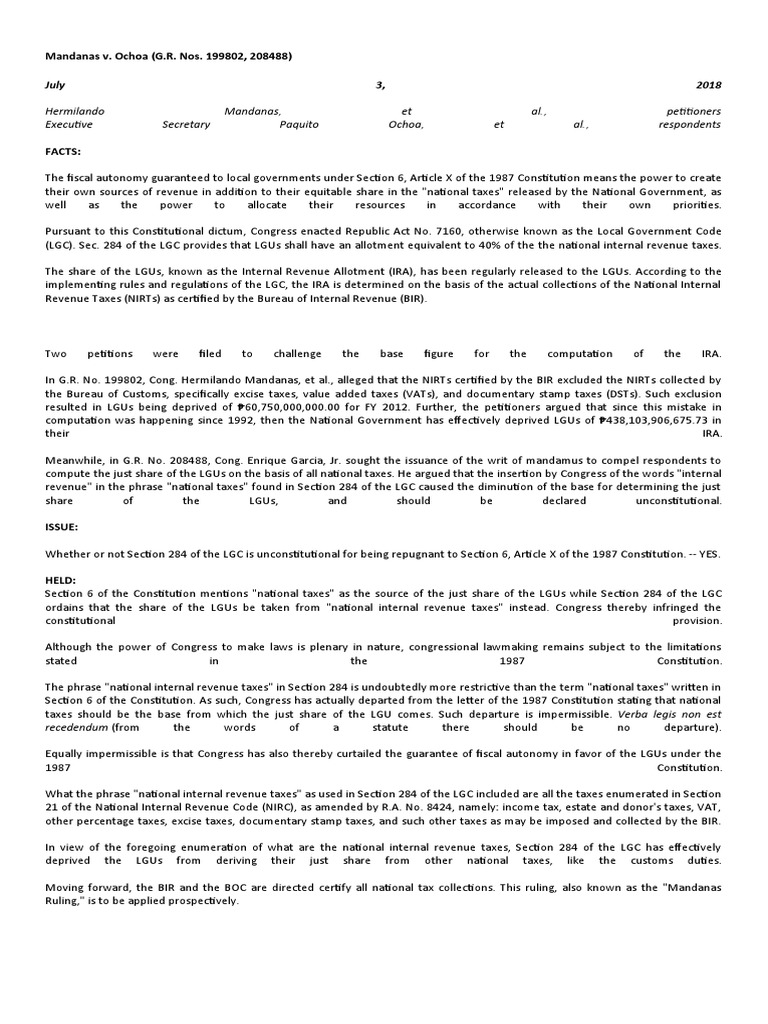 Mandanas Garcias Ruling | PDF