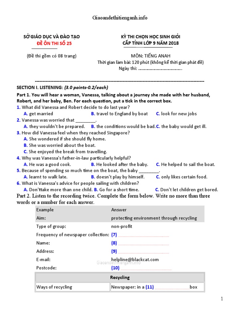 Đề Số 25-Hsg Anh 9 | PDF | Climate Change | Oceans