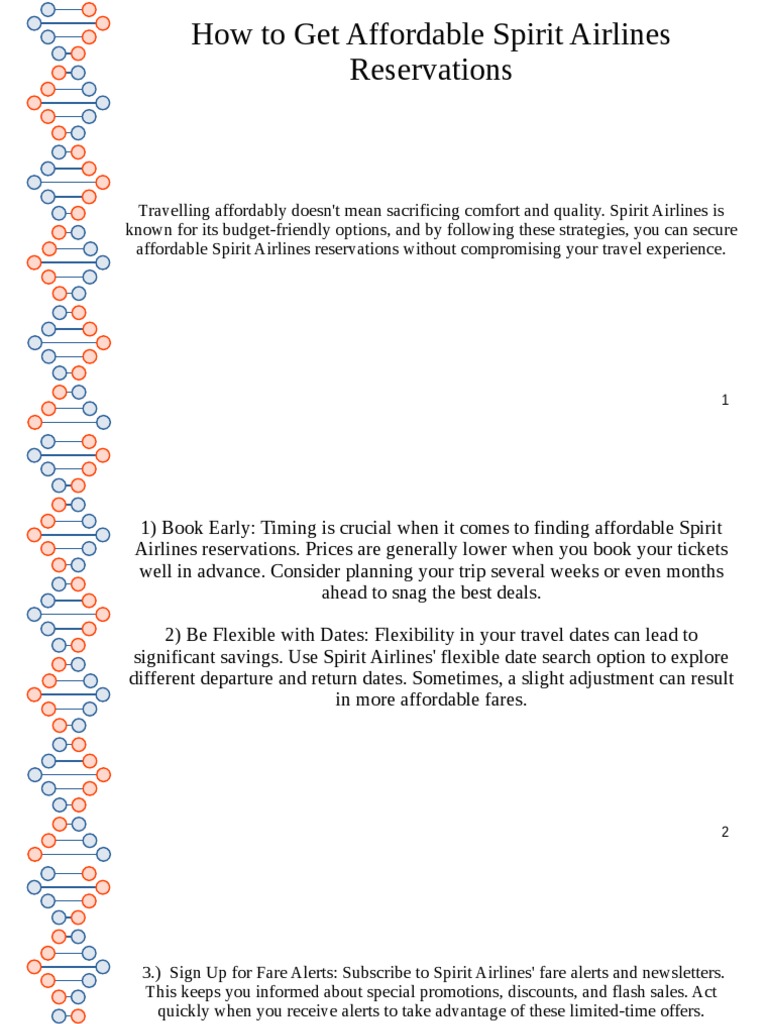 Spirit Airlines Reservation | PDF | Airlines | Pricing