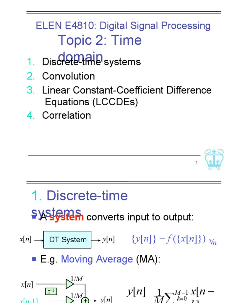 L02 Timedom | PDF | Convolution | Applied Mathematics