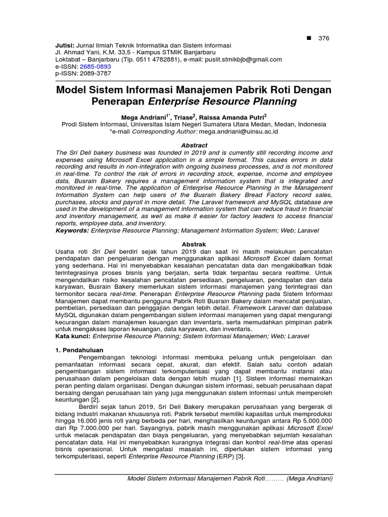 2023-SINTA4-Model Sistem Informasi Manajemen Pabrik Roti Dengan Penerapan Enterprise Resource ...