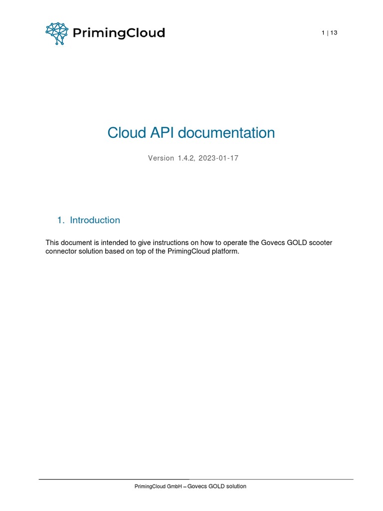 API Documentation Primingcloud | PDF | Json | Software Engineering