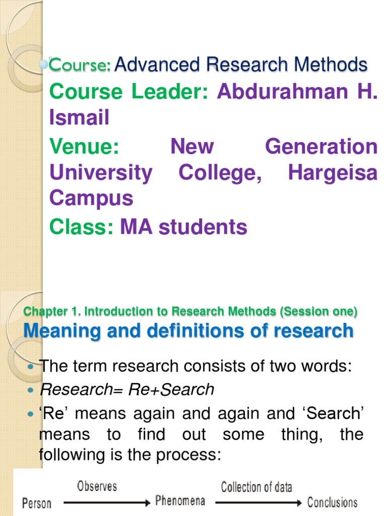 Introduction To Advanced Research Methods (Part, I) | PDF | Experiment ...