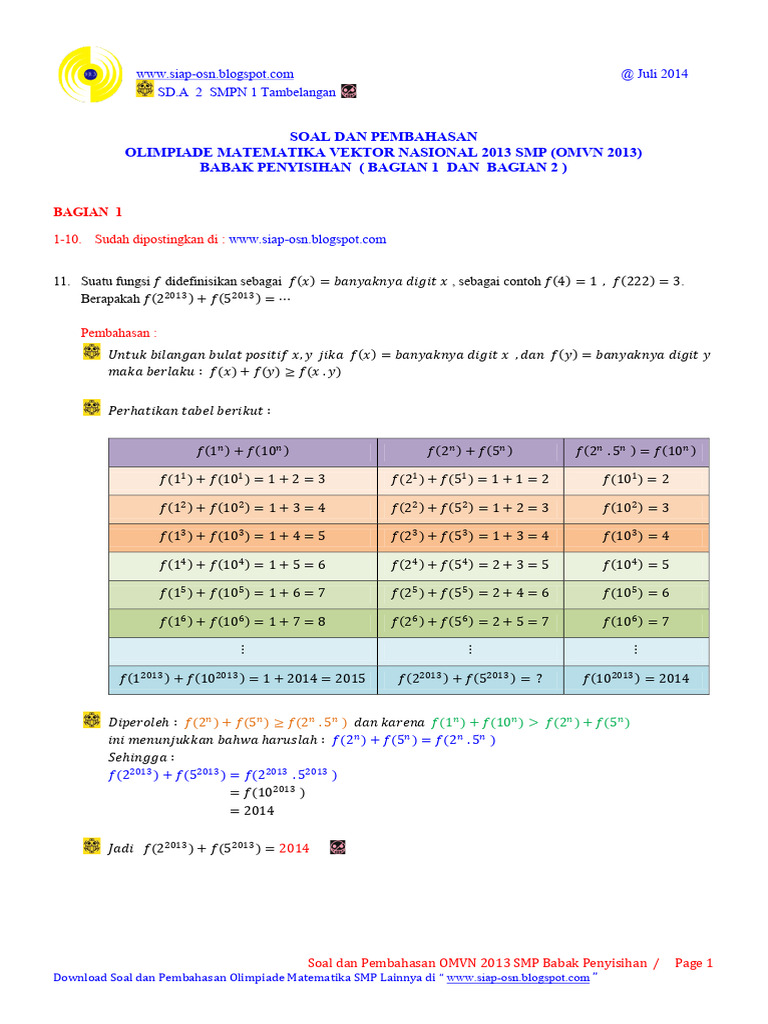 Soal Olimpiade Matematika SMP | PDF