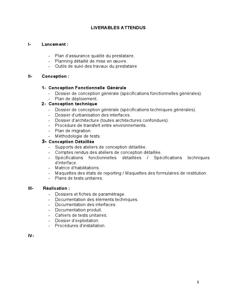 Livrables Attendus du Projet | PDF | Ordinateurs | Technologie et ...