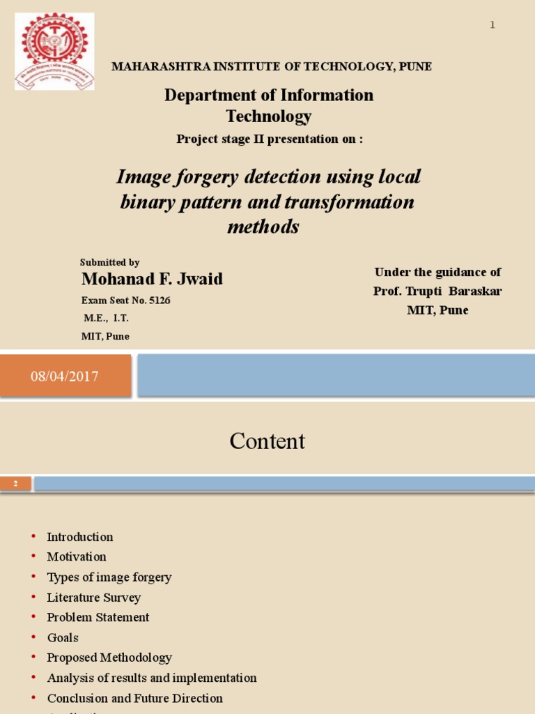 Image Forgery Detection | PDF | Principal Component Analysis | Authentication