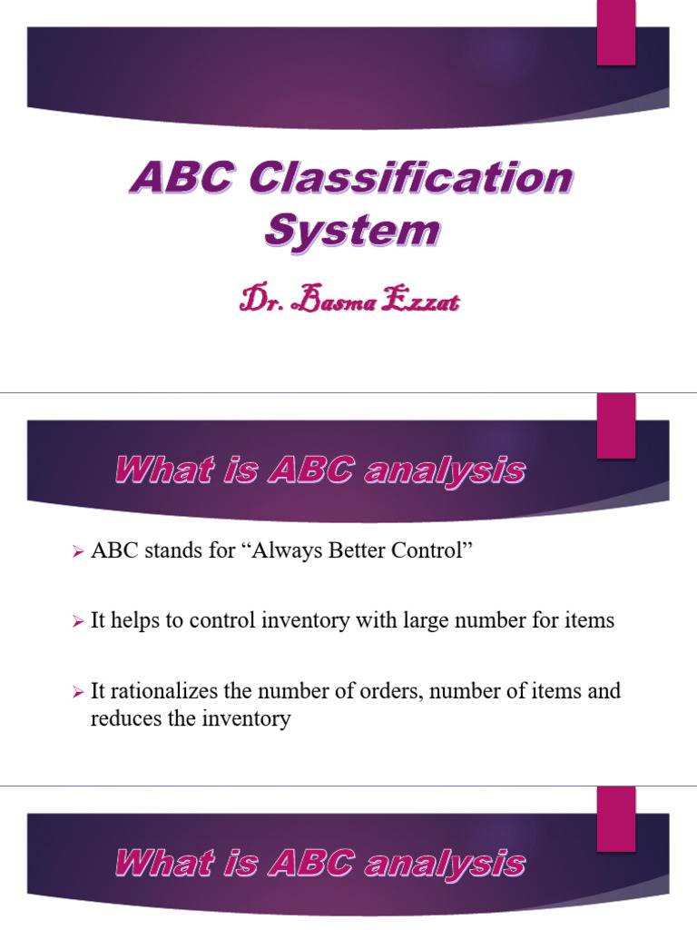 OR511 - Lect-2 - ABC Classification System - 1 | PDF | Inventory | Percentage