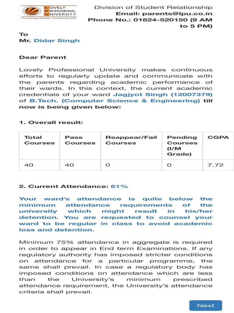 University Management System - Student View 2 | PDF
