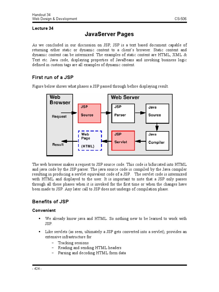 Lecture 34 | Download Free PDF | Java Server Pages | Java Servlet