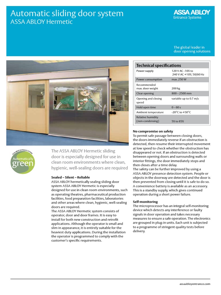 Product Leaflet - ASSA ABLOY - Hermetic (Health Care) - en | PDF | Door ...