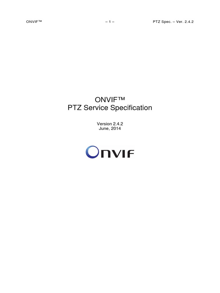 ONVIF PTZ Service Spec v242 | PDF | Computing