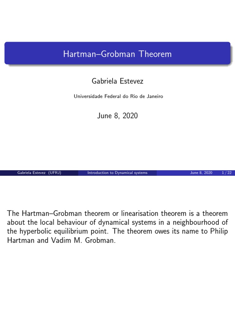 Hartman Grobman | PDF | Dynamical System | Differential Geometry