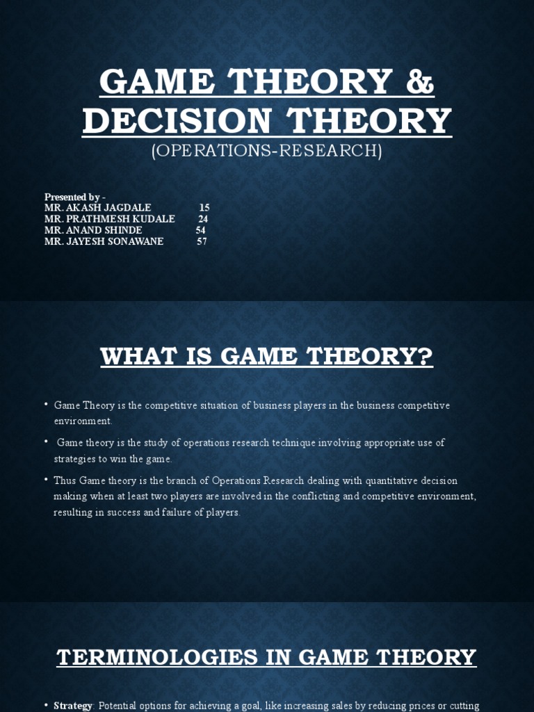 Game Theory | PDF | Game Theory | Decision Making