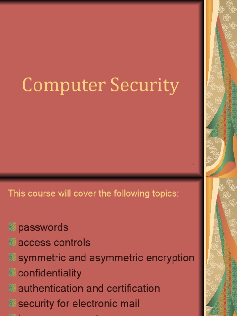 Computer Security Pdf Information Security Security