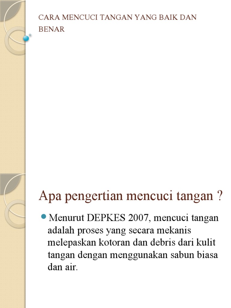 Cara Mencuci Tangan Yang Baik Dan Benar | PDF