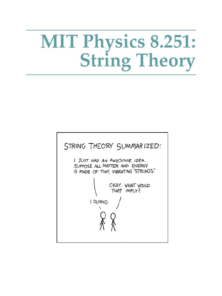 String Theory For Undergraduates Pdf String Theory Spacetime