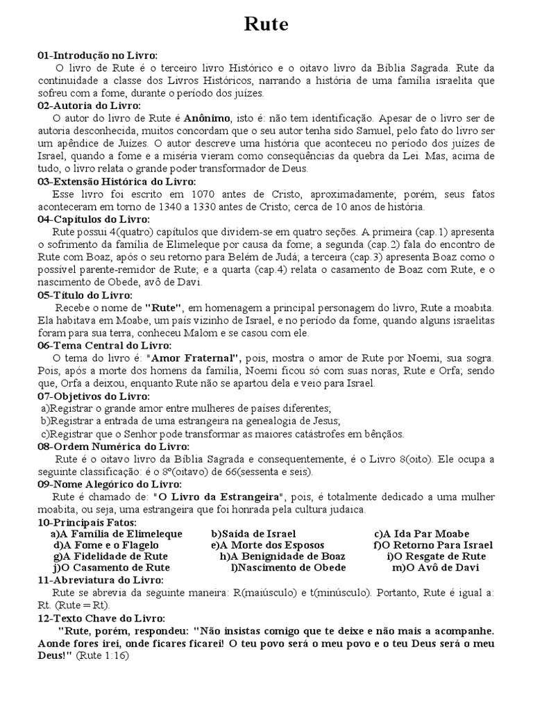 08 Rute | PDF | Livro de Ruth | Livros da Bíblia hebraica