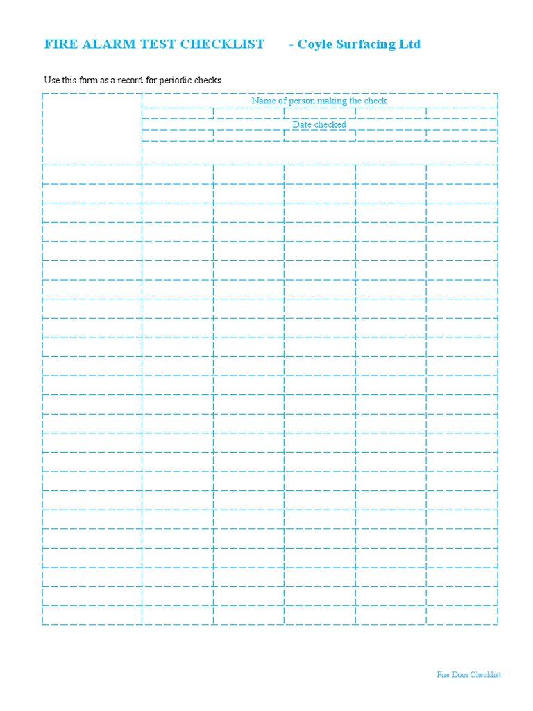 Fire Door Checklist | PDF