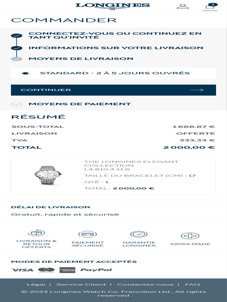 Commande Longines Élégante | PDF