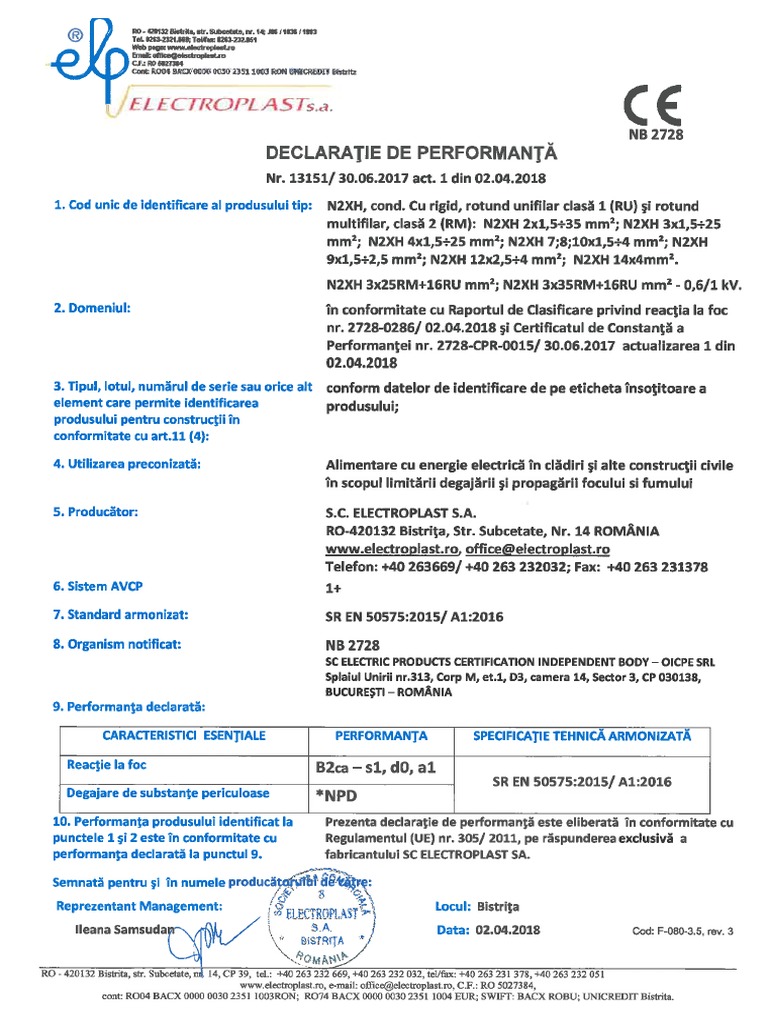 Declaratie de Performanta | PDF