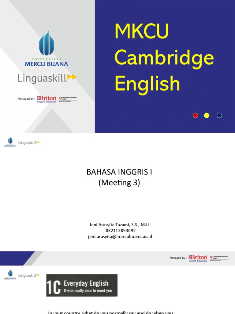 Lesson Plan PPT - BI 1 (Meeting 3) | PDF | Adjective | Language Mechanics
